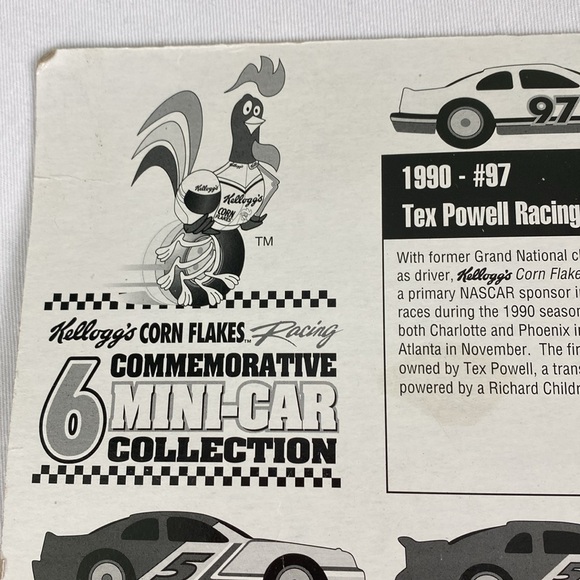 Nascar | Toys | Vintage Collectors Kelloggs Cornflake Commemorative Six ...